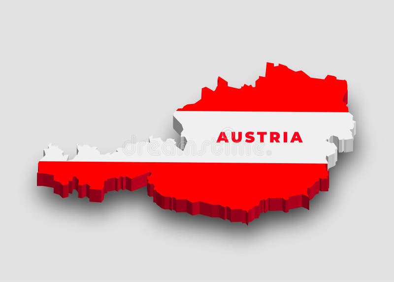 Austria 3d flag map vector stock illustration. Illustration of union ...