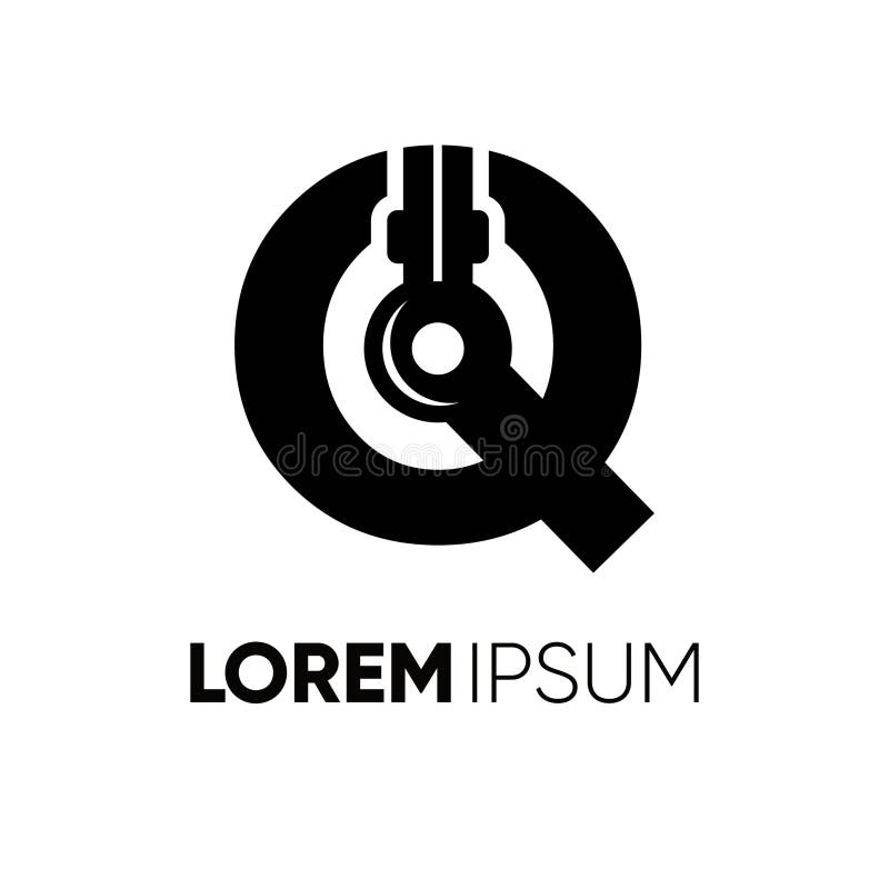 Letter Q Headset Logo Design Vector Icon Graphic Emblem Symbol ...