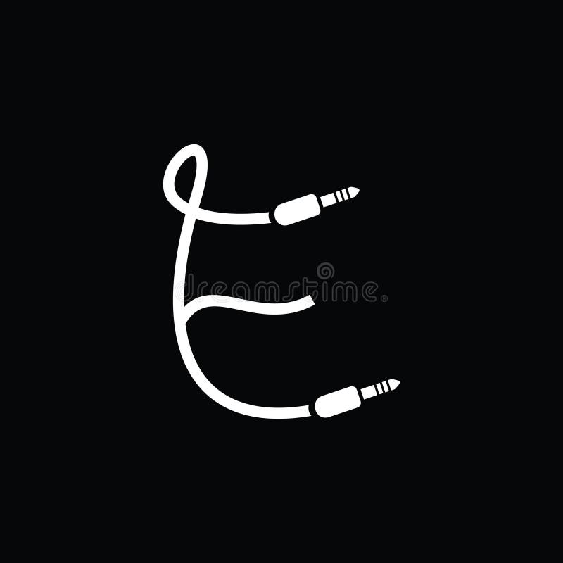 Letter E Cable Jack Logo Design Vector Icon Graphic Symbol Illustration ...