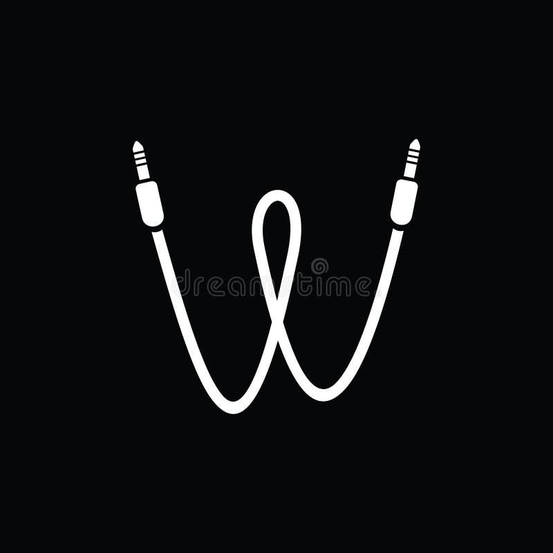 Letter W Cable Jack Logo Design Vector Icon Graphic Symbol Illustration ...