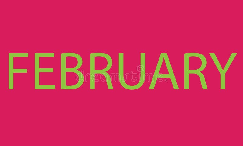 FEBRUARY - Colorful Month Name Stock Illustration - Illustration of ...