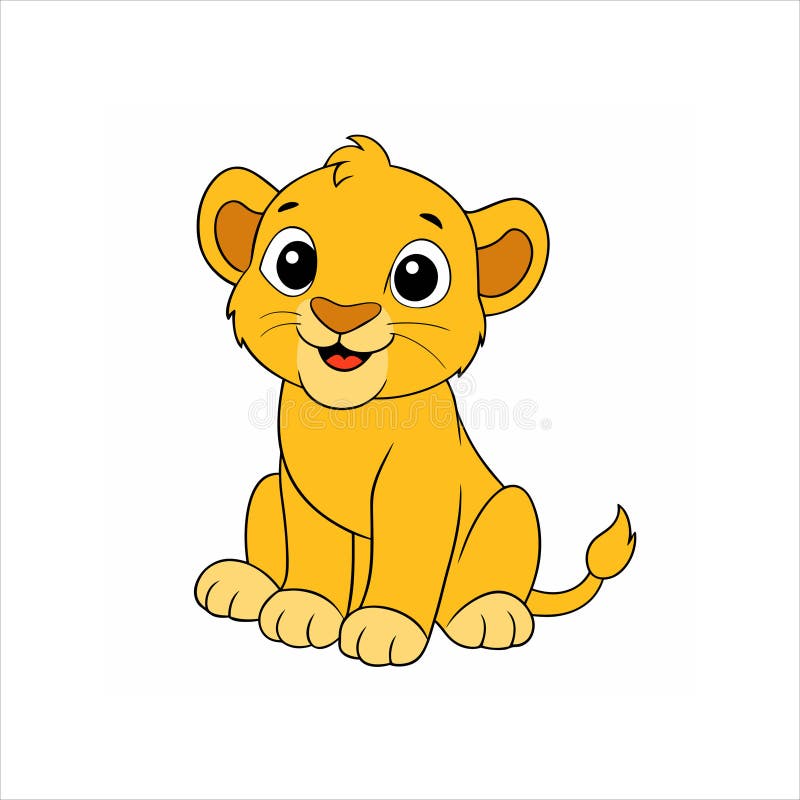 Charming Lion Cub Icon Design Modern Cartoon Vector Stock Vector ...