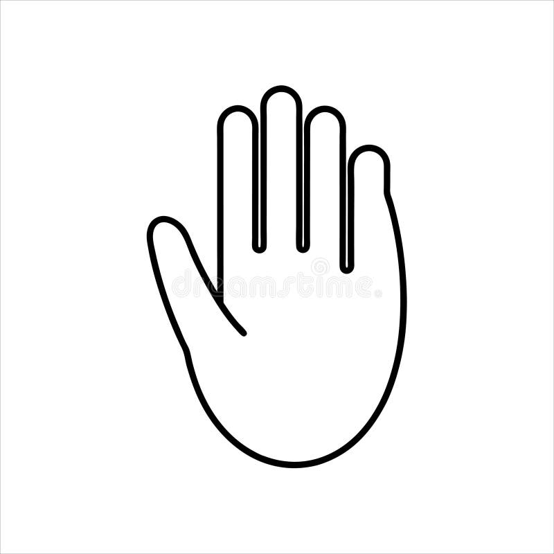 Touch Hand Outline Icon Modern Human Senses Illustration Stock Vector ...