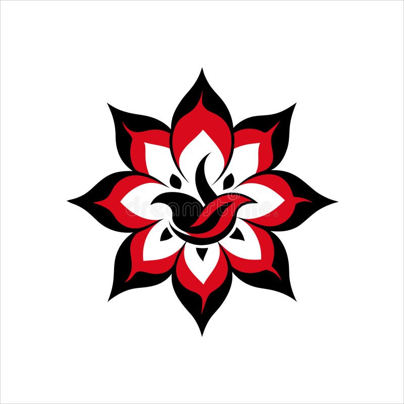 Tribal Inspired Flower Design Vector Art Collection Stock Vector ...