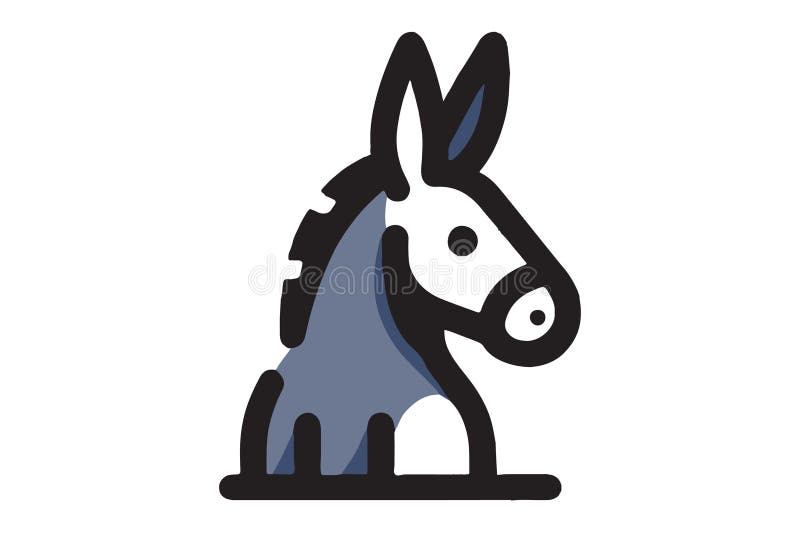 Silhouette of a Donkey Standing in Profile View Stock Vector ...