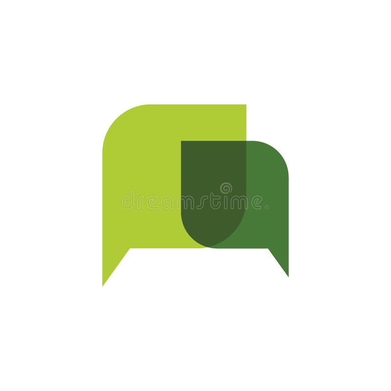 Logo Double Leaf Green Unique Design with Blank Background Stock Vector ...