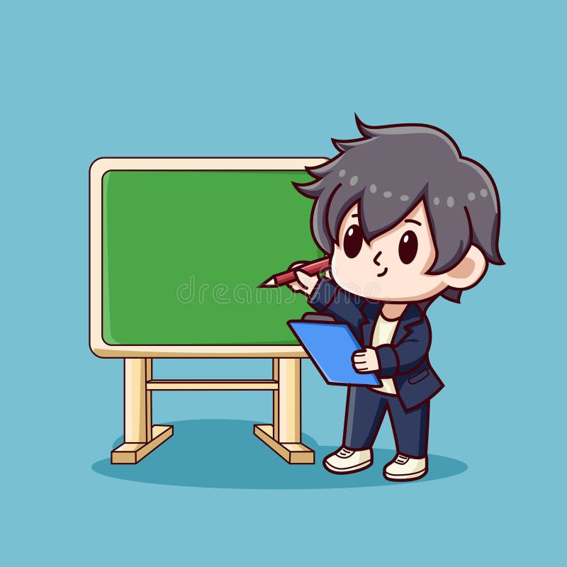Illustration of a Chibi Character Being a Teacher Stock Vector ...