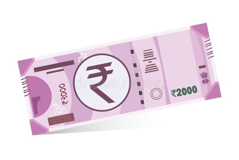 Indian 2000 Rupee Currency Note Vector Illustration Stock Vector ...