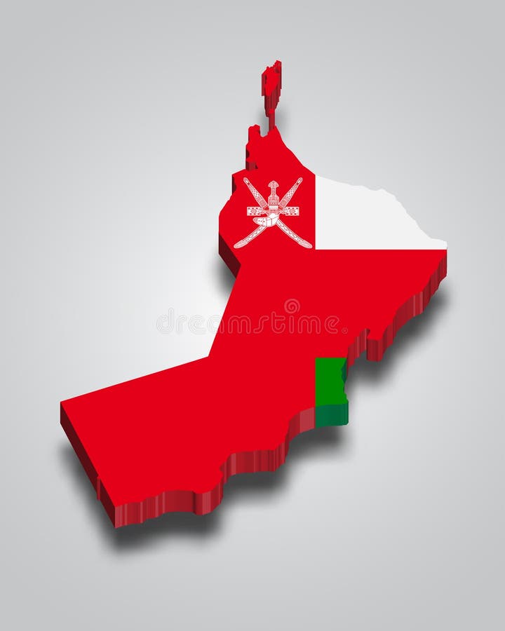 Oman 3d map with flag stock vector. Illustration of symbol - 356661665