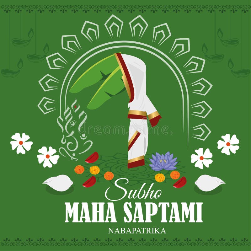 Subho Maha Shaptami in Bengali Durga Puja Festival,creative Social ...