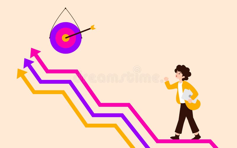 Strategy To Meet the Targets Stock Illustration - Illustration of ...