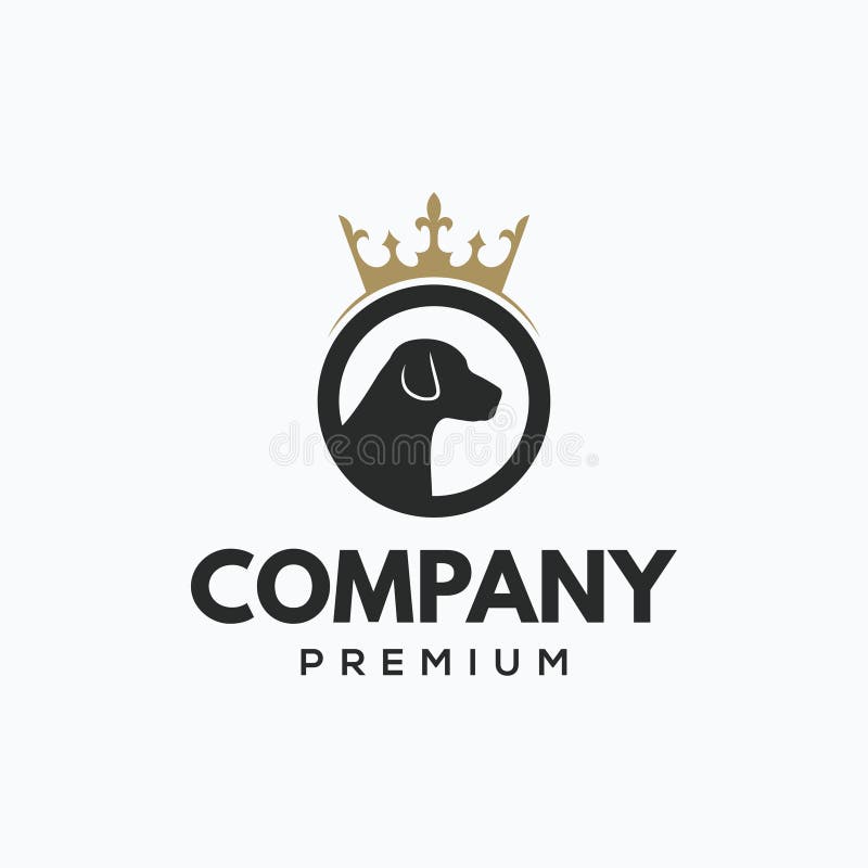 Dog Care Logo Design. Dog Head with Crown Vector Stock Vector ...