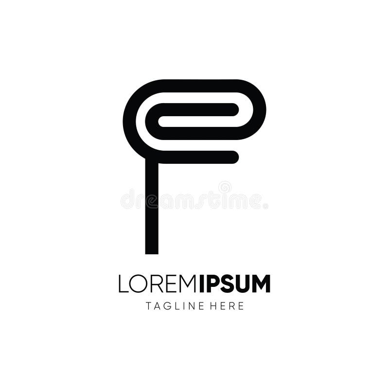 Letter F Paper Clip Logo Design Vector Icon Graphic Emblem Symbol ...