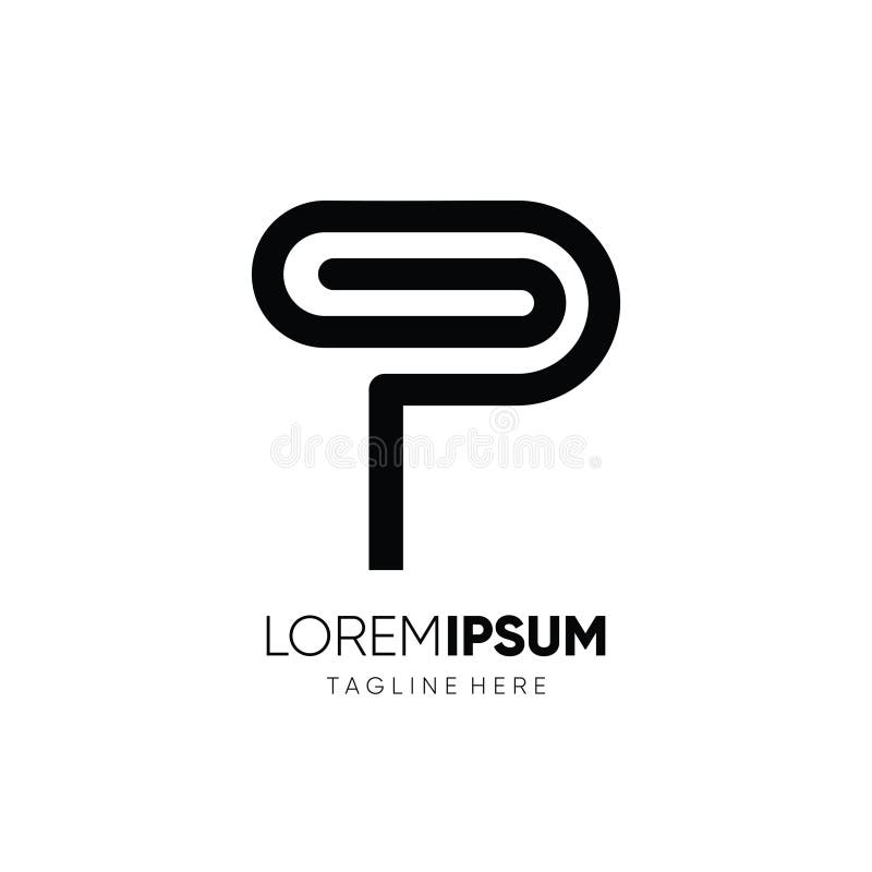 Letter P Paper Clip Logo Design Vector Icon Graphic Emblem Symbol ...