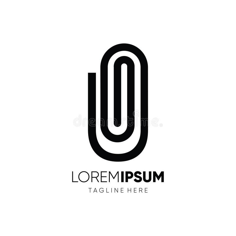 Letter U Paper Clip Logo Design Vector Icon Graphic Emblem Symbol ...