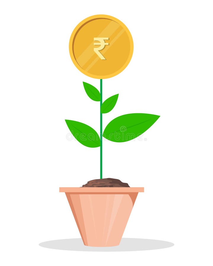 Rupee Plant Growth, Investment Concept Vector Illustration Stock ...