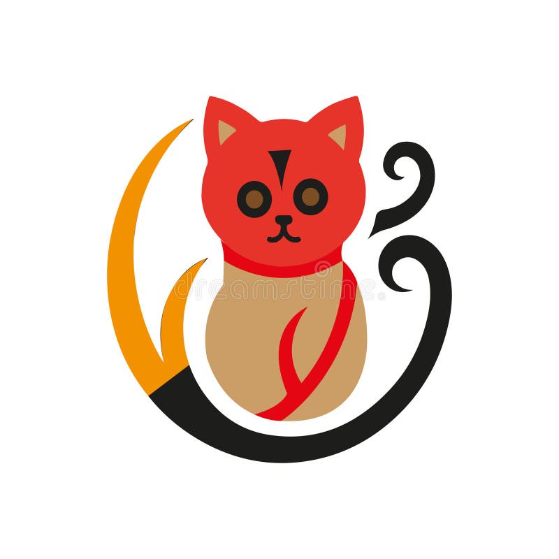 Cut cat logo ion vector . stock vector. Illustration of company - 356914653