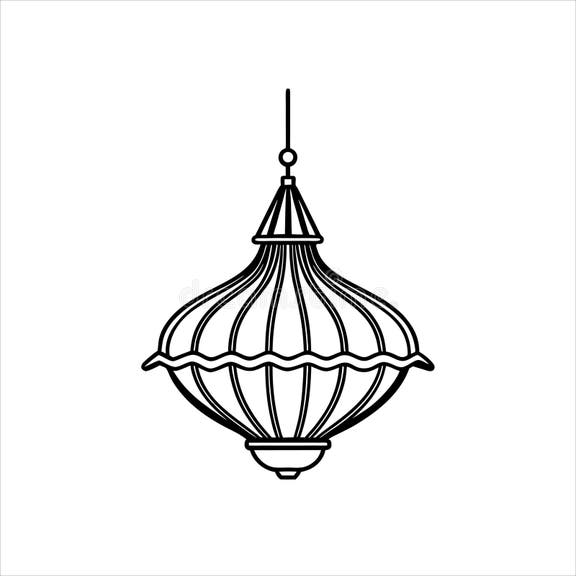 Decorative Pendant Light Vector Art on White Background Stock Vector ...