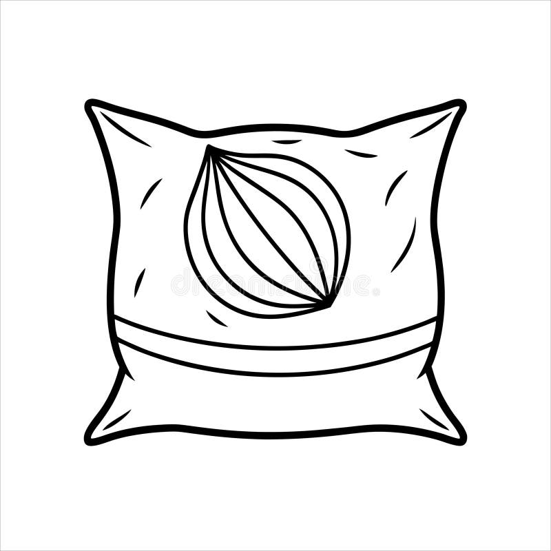 Modern Throw Pillow Icon Vector Illustration for Home Decor Stock ...