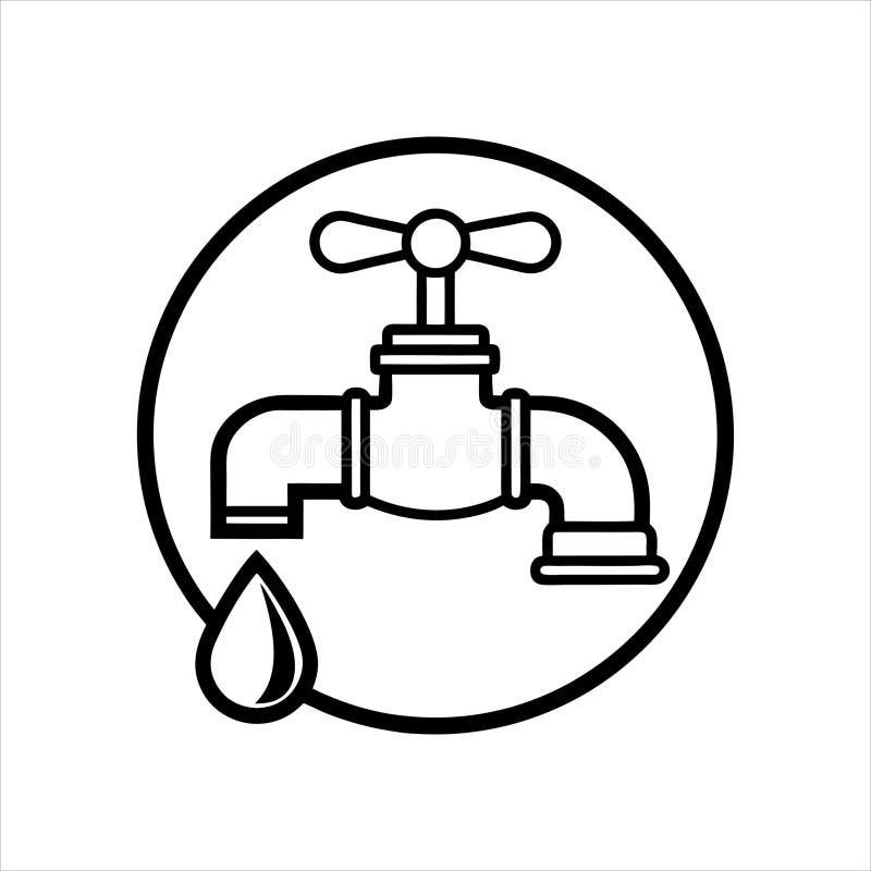 Water Faucet Leakage Icon for Plumbing Services Vector Art Stock Vector ...