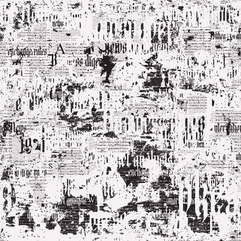 Seamless Pattern with Scuffed Collage of Newspaper or Magazine Stock ...