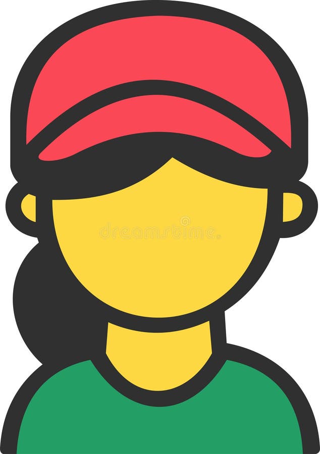 Vector Illustration of Store Worker Wearing Red Cap and Green Uniform ...