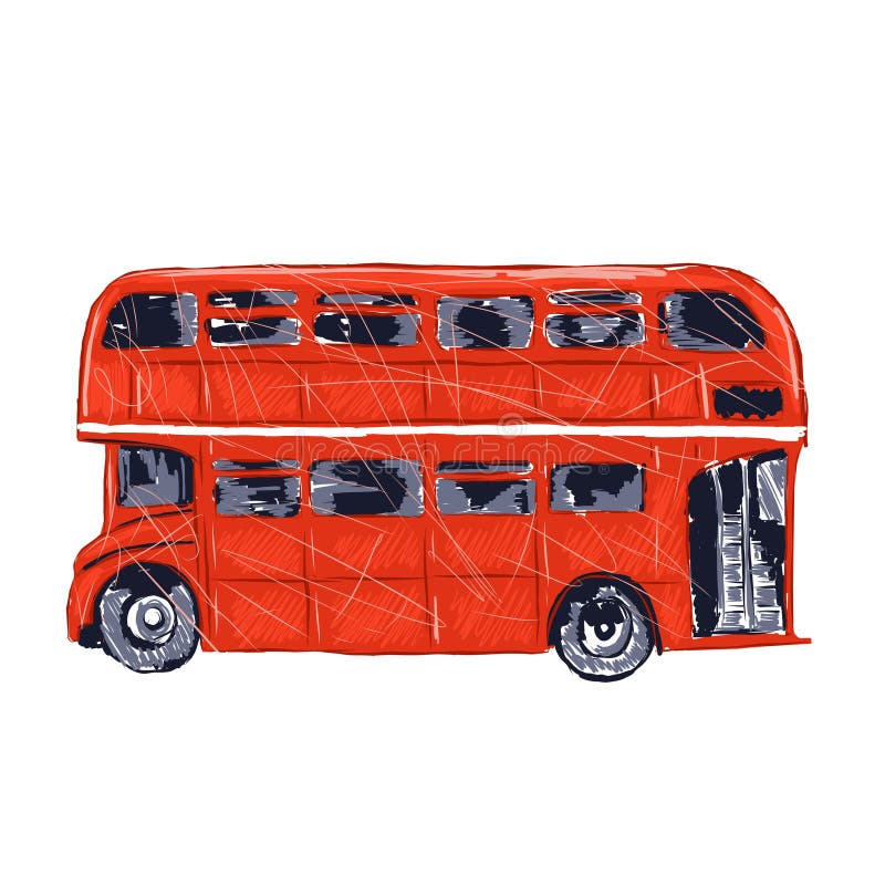 An Original British Double-decker Bus in Retro Style. Stock Vector ...