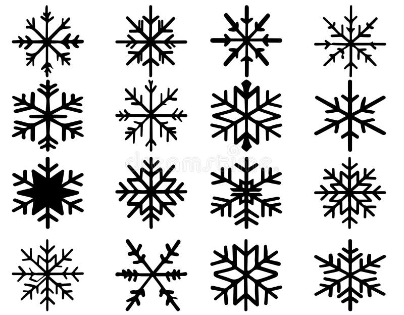 Unique Snowflake Designs for Winter Snowflake Set Stock Vector ...