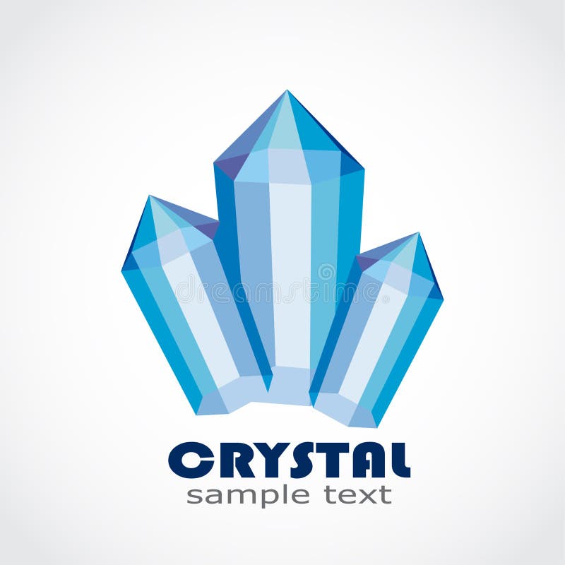 Crystal Mineral Blue Color 3d Shape Elegant Logo Design Stock Vector ...