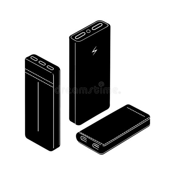 Power Bank Icons with Multiple Charging Ports. Stock Vector ...