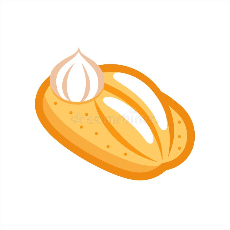 Fresh Garlic Bread Icon for Food Illustrations Stock Vector ...