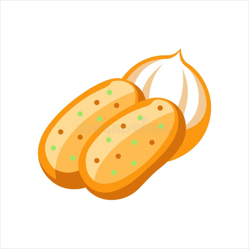Tasty Garlic Bread Illustration for Recipe Graphics Stock Vector ...