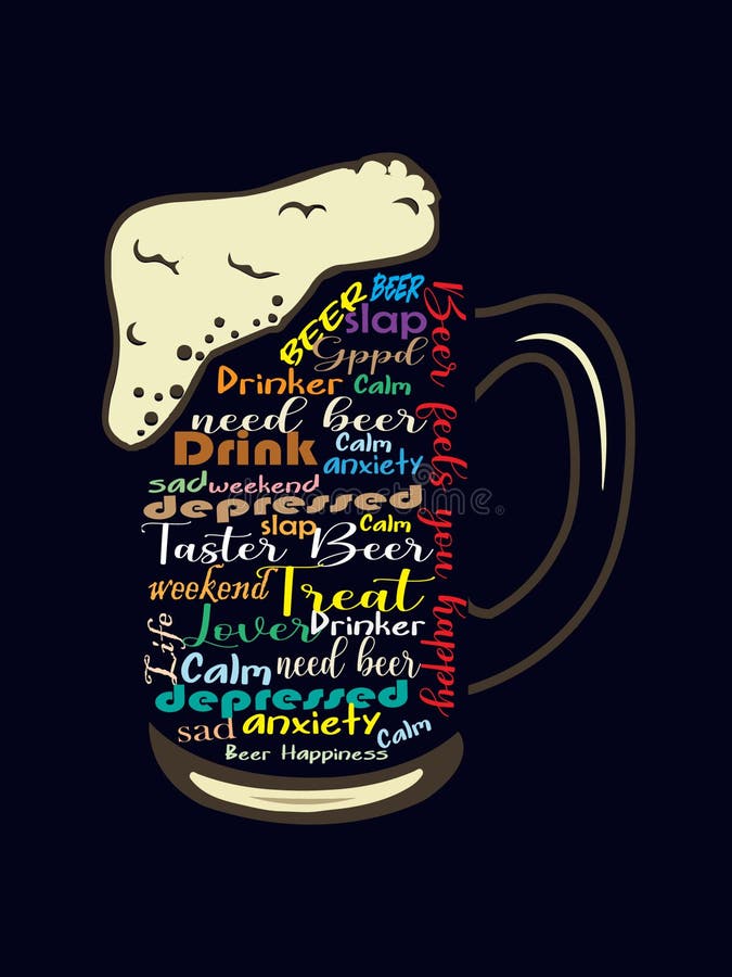 Creative Beer Typography T-Shirt Design on EPS File Stock Vector ...