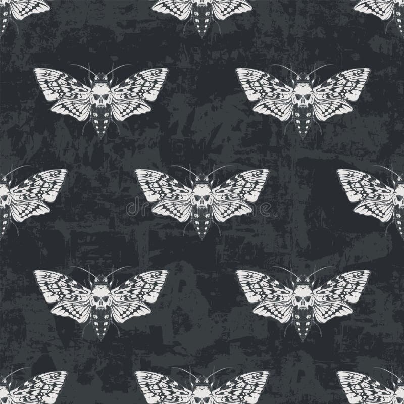 Seamless Pattern with Death S Head Butterfly Stock Vector ...