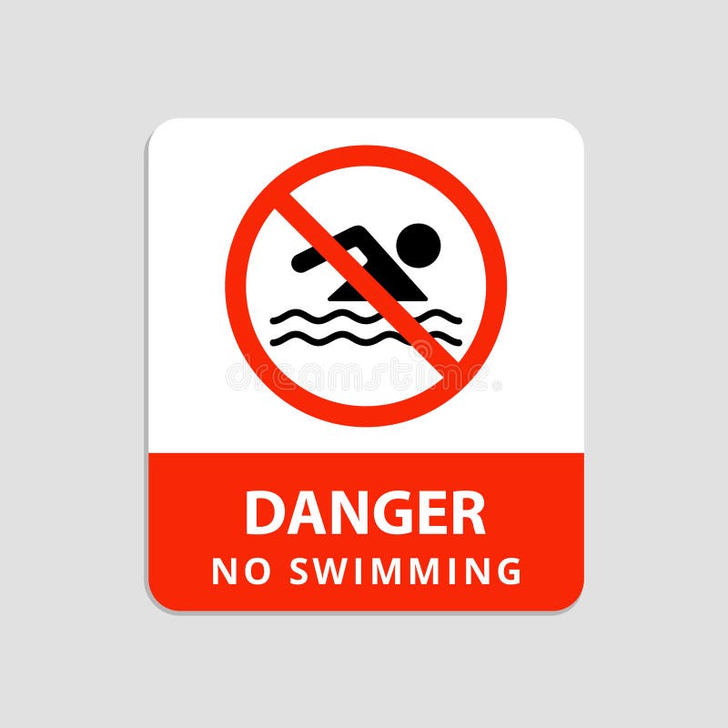 No Swimming Sign Vector. Danger No Swimming Icon Stock Vector ...