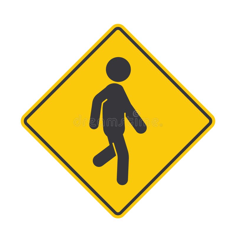 Isolated Diamond Sign of Pictogram Man Walking on Walk Lane Stock ...
