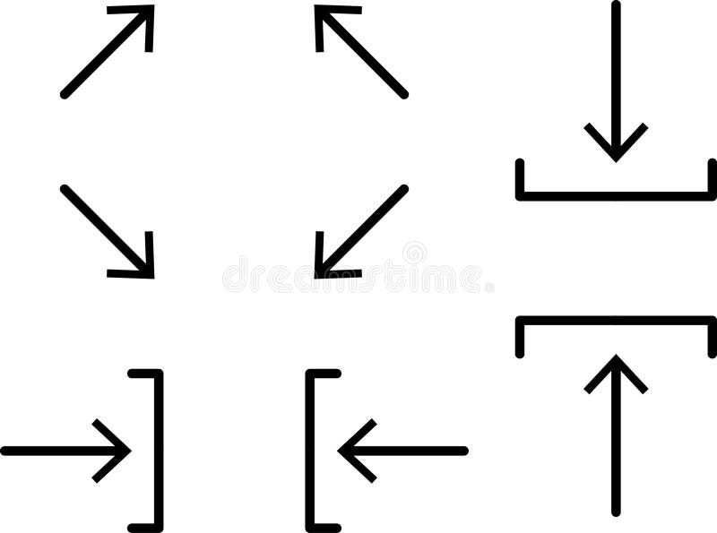 Simple Arrows Icon Set. Line Arrows Stock Vector - Illustration of ...
