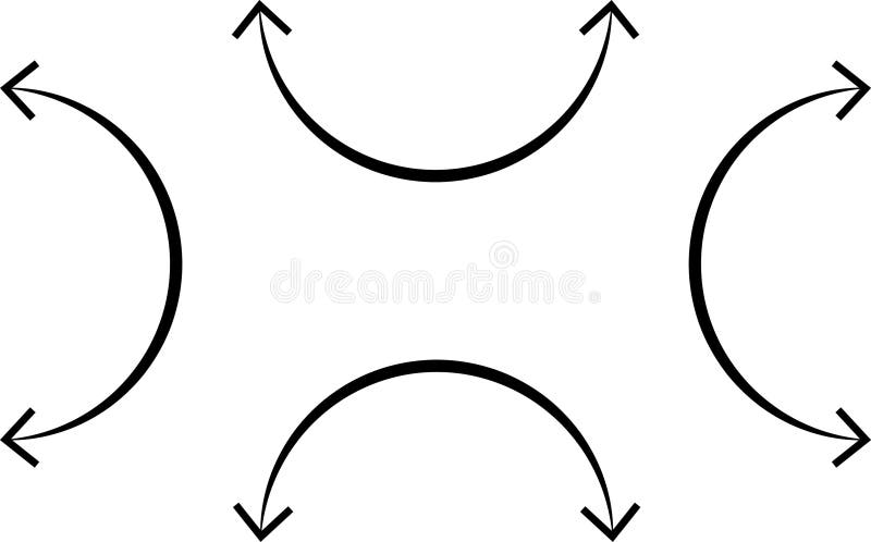 Simple Arrows Icon Set. Line Arrows Stock Vector - Illustration of ...