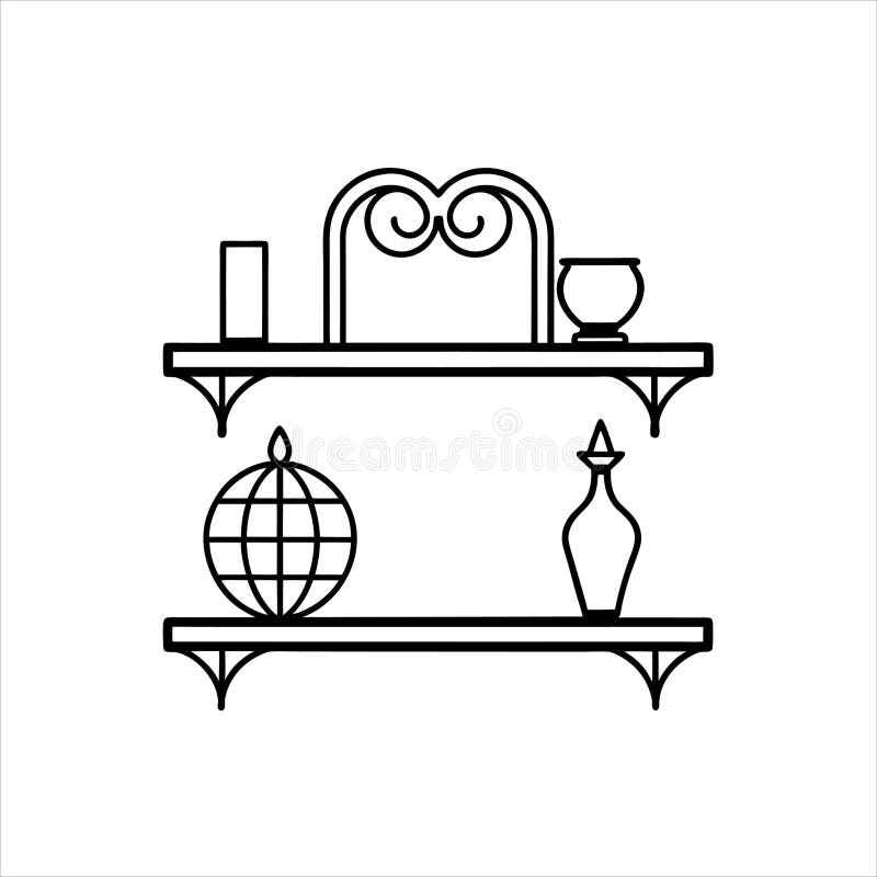 Modern Decorative Wall Shelf Icon in Vector Format Stock Vector ...