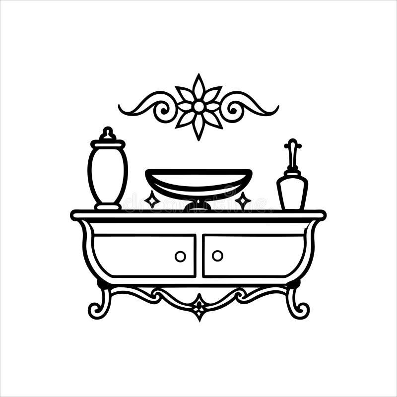 Sophisticated Bath Vanity Vector for Creative Projects Stock Vector ...