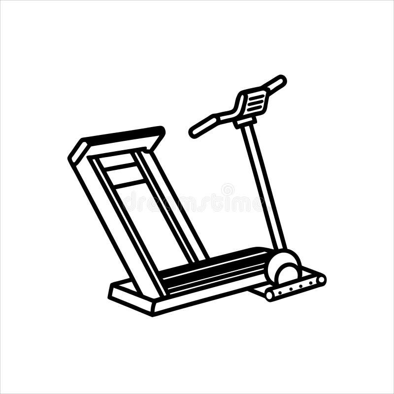 Treadmill Running Equipment Vector Art on White Background Stock Vector ...