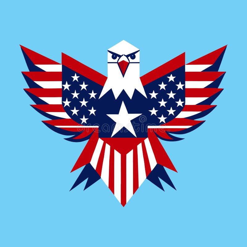 Flying Freedom Flag-inspired Eagle Design Stock Vector - Illustration ...