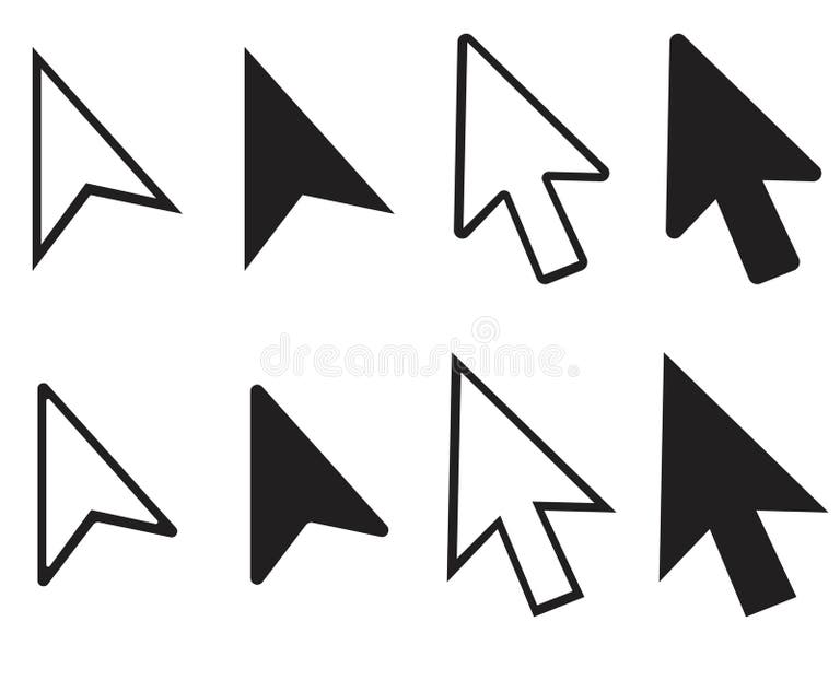 Cursor Icon Set. Mouse Pointer Symbol Collection Stock Vector ...