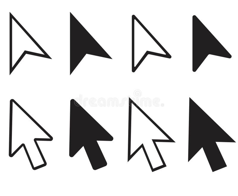 Cursor Icon Set. Mouse Pointer Symbol Collection Stock Vector ...
