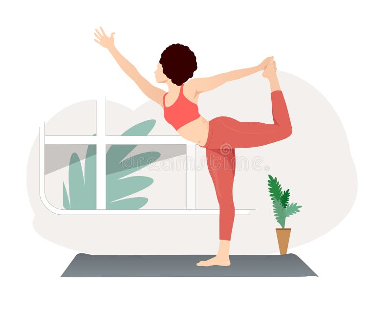 Dancer Pose, Beautiful Girl Practice Natarajasana Yoga Excercise Stock ...