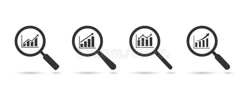 Search Graph Icon Flat. Analytic Vector Icon Stock Vector ...