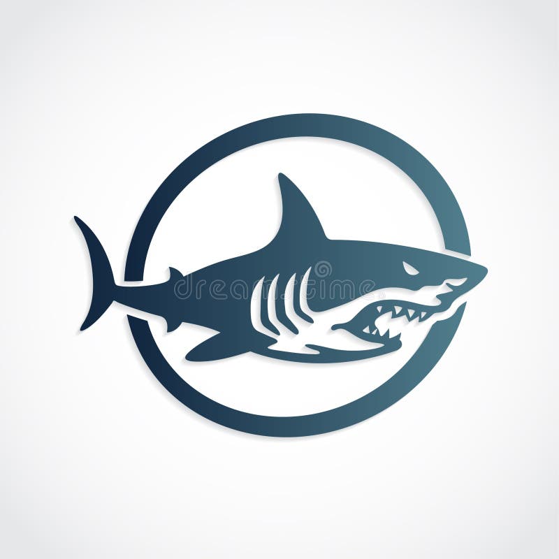 Shark Fishing Logo Animal Logo Icon Aggressive Shark Moving Fast