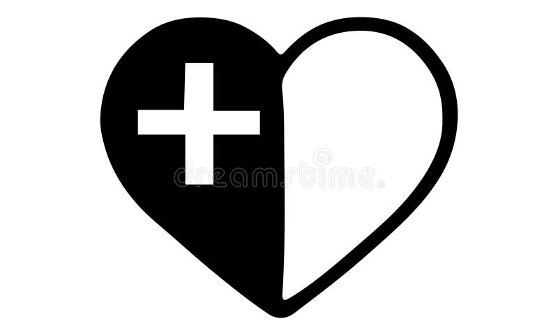 Silhouette Heart Vector Illustration Art with White Background Stock ...