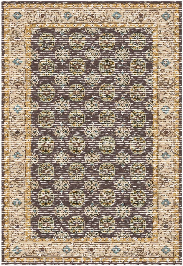 Folk Art and Floral Design Vector Carpet with Modern Pattern and ...