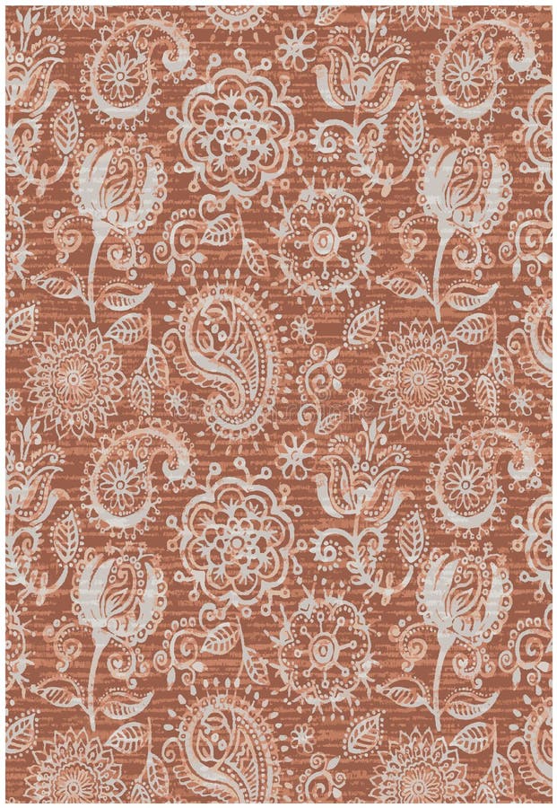 Folk Art and Floral Design Vector Carpet with Modern Pattern and ...